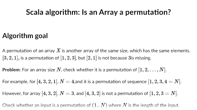 Is an Array a permutation? (pure-functional Scala algorithm)